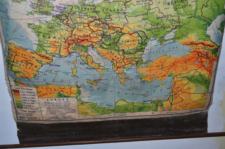 Post-war School Map of Europe, 1949 edition at 1stDibs