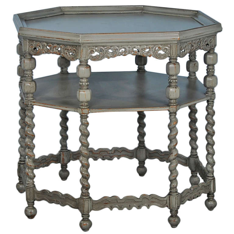 Swedish Gray, Eight-Sided Table at 1stDibs