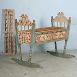 Antique Original Painted Baby Crib Bassinette Rocker, Circa 1850 at 1stdibs