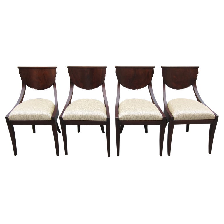 Art Deco Crescent Back Chairs at 1stDibs