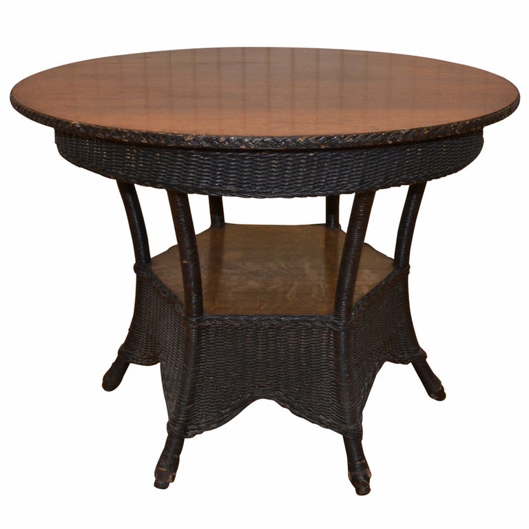 Antique Wicker Table at 1stDibs