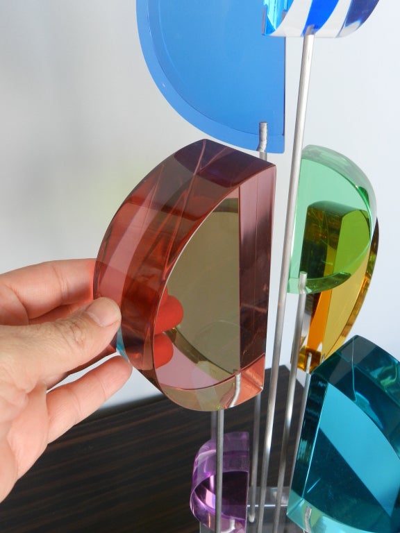 Lucite Multicolor Abstract Sculpture at 1stDibs