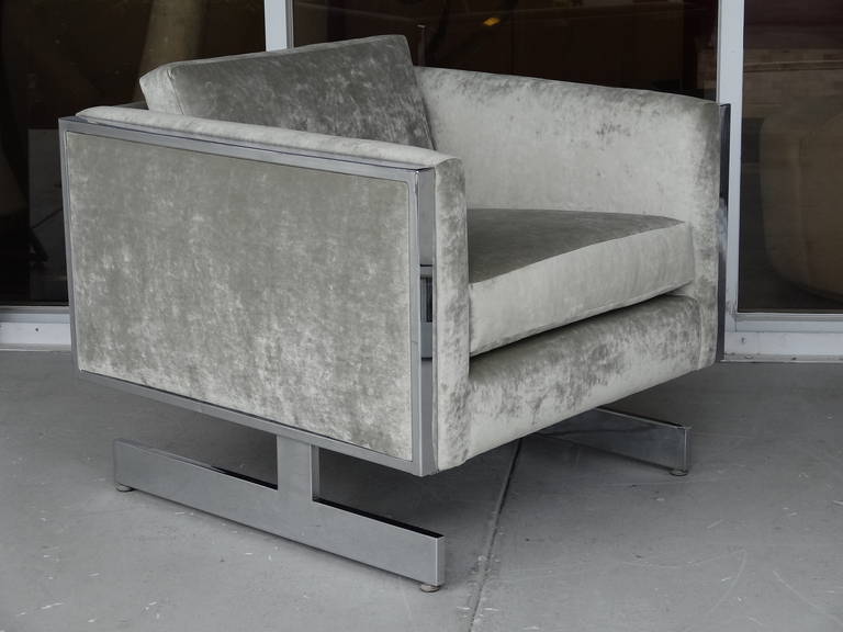 Pair of Mid Century Cube Chairs by Patrician Furniture at 1stDibs