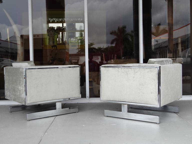 Pair of Mid Century Cube Chairs by Patrician Furniture at 1stDibs
