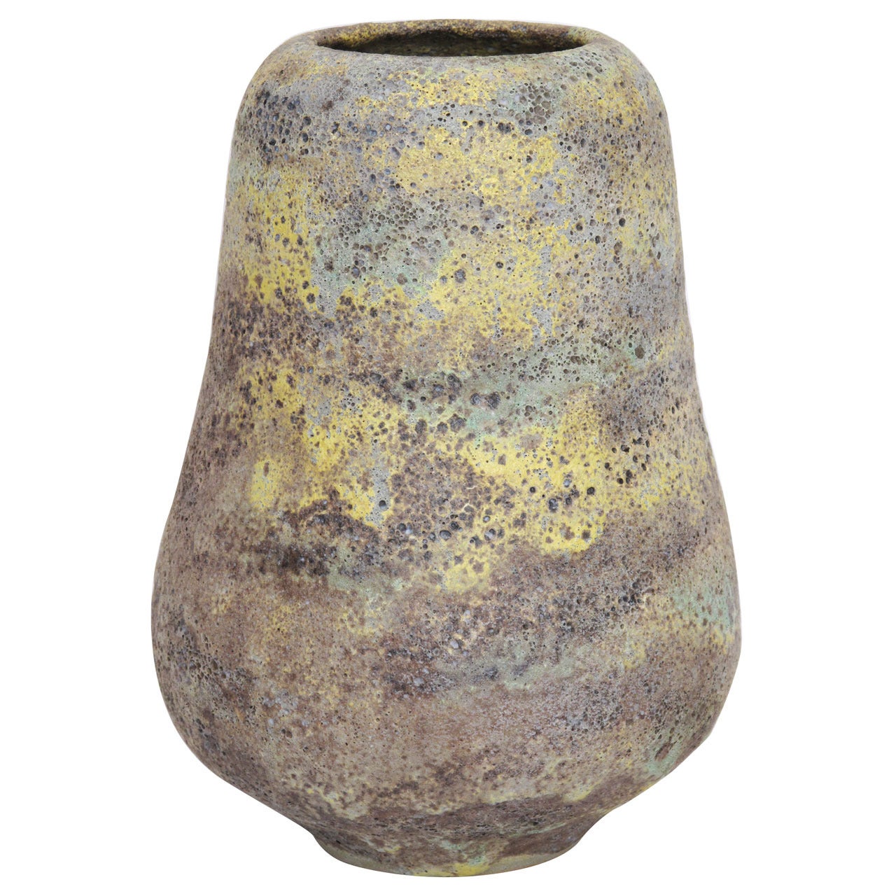 Gertrud and Otto Natzler - N208: Large Pear-Shaped Vase with Volcanic ...