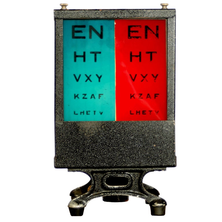 Vintage 1940s Optician's Lighted Electric Eye Chart at 1stDibs