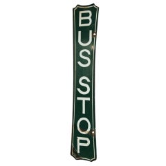 Authentic Vintage Bus Stop Sign For Sale at 1stDibs