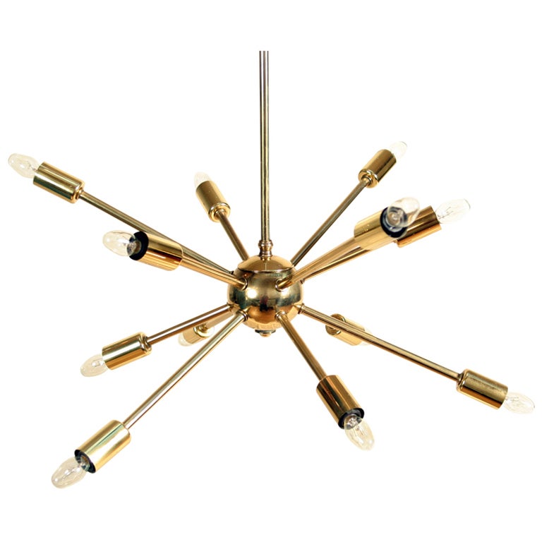 12 Light Sputnik Ceiling Light Fixture at 1stDibs