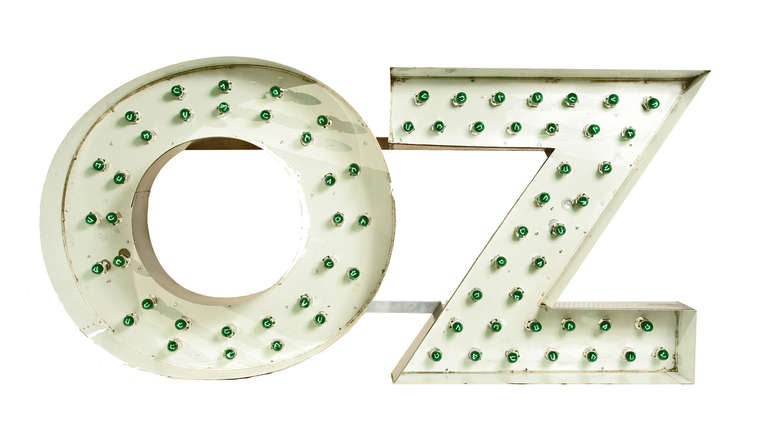 Large Vintage Lighted OZ sign For Sale at 1stDibs