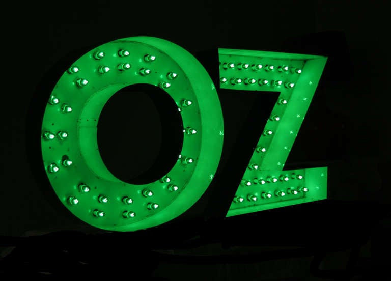 Large Vintage Lighted OZ sign For Sale at 1stDibs