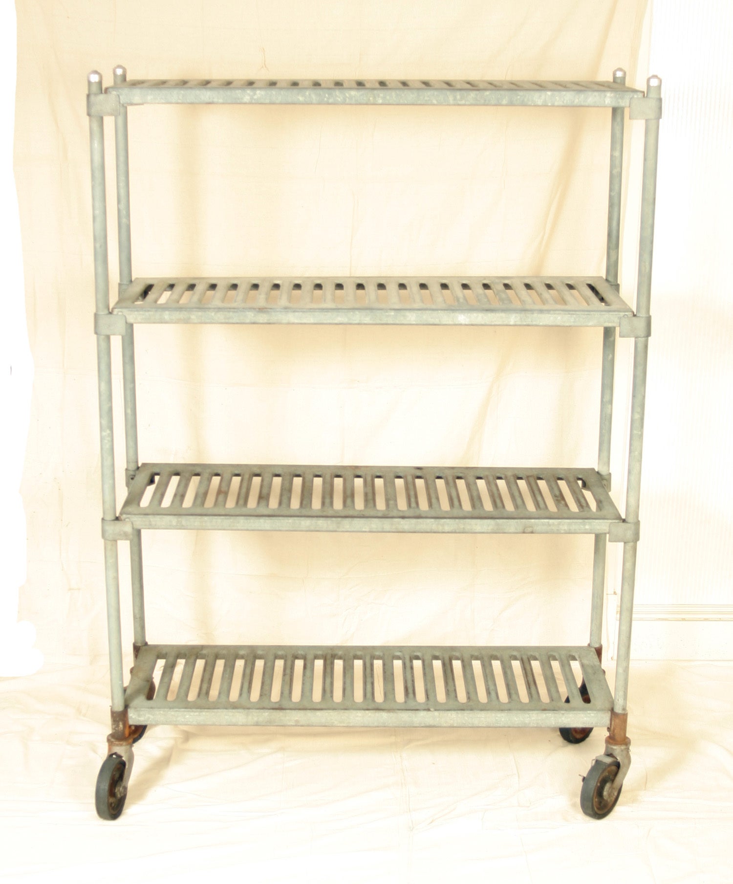 Vintage Industrial Galvanized Steel Shelves at 1stDibs