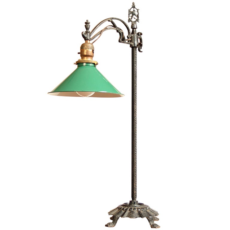 Vintage Industrial Cast Iron Table Lamp at 1stDibs