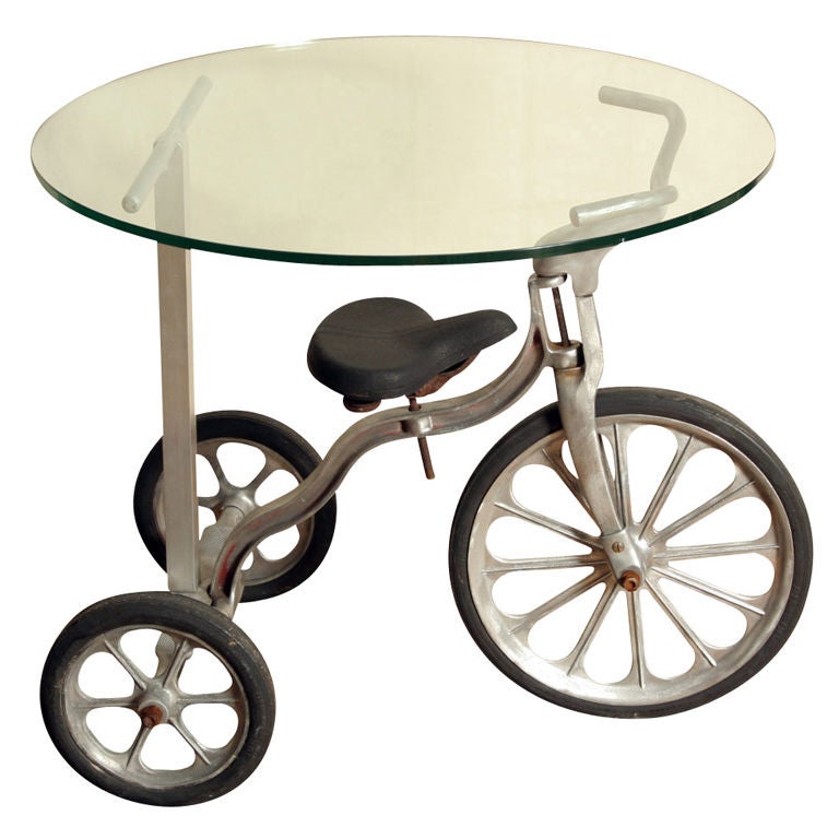 Unique Cast Aluminum Tricycle Table at 1stDibs
