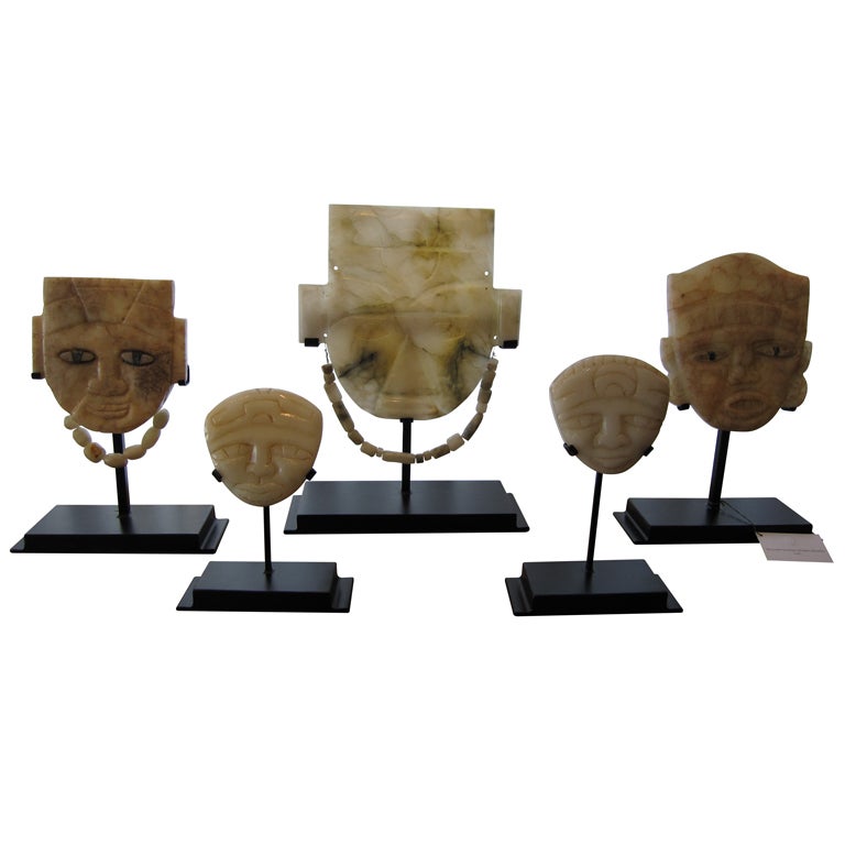 Set of Hand Carved Marble Faces For Sale at 1stDibs