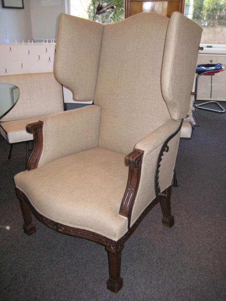 French Nineteenth Century Reclining Wing Chair at 1stDibs