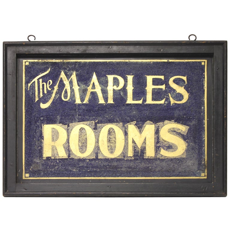 1900's Double Sided Tin Sign With Gold Leaf Lettering For Sale at 1stDibs