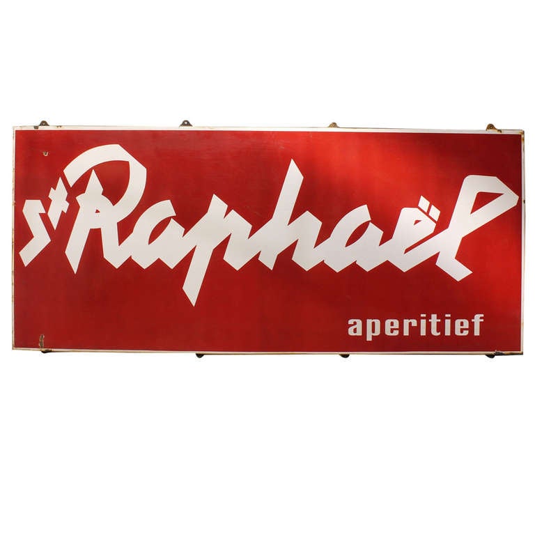 Large 1960's Original Enamel Sign St. Raphael Aperitief For Sale at 1stDibs