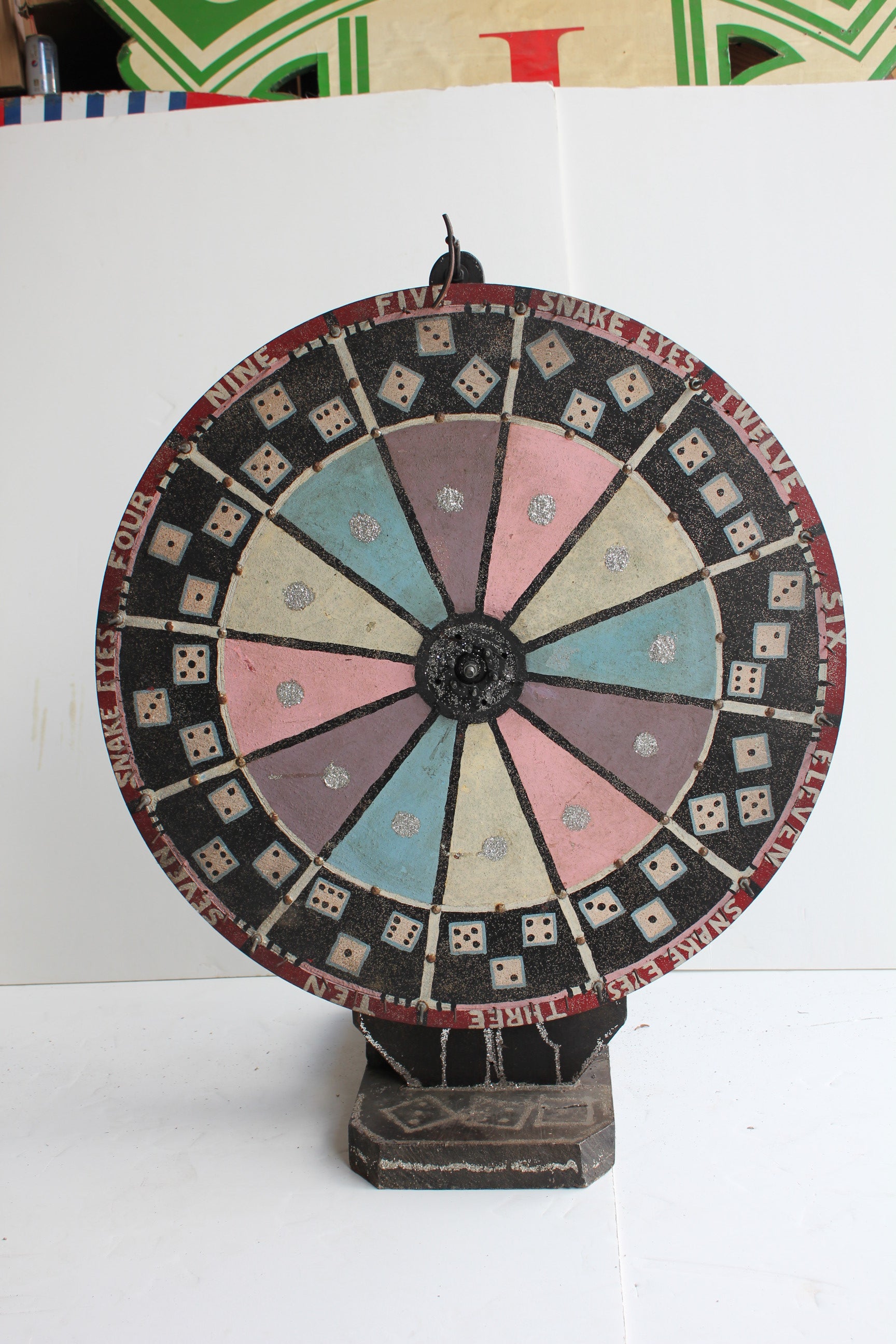 Vintage Carnival Game Wheel With Dice at 1stDibs