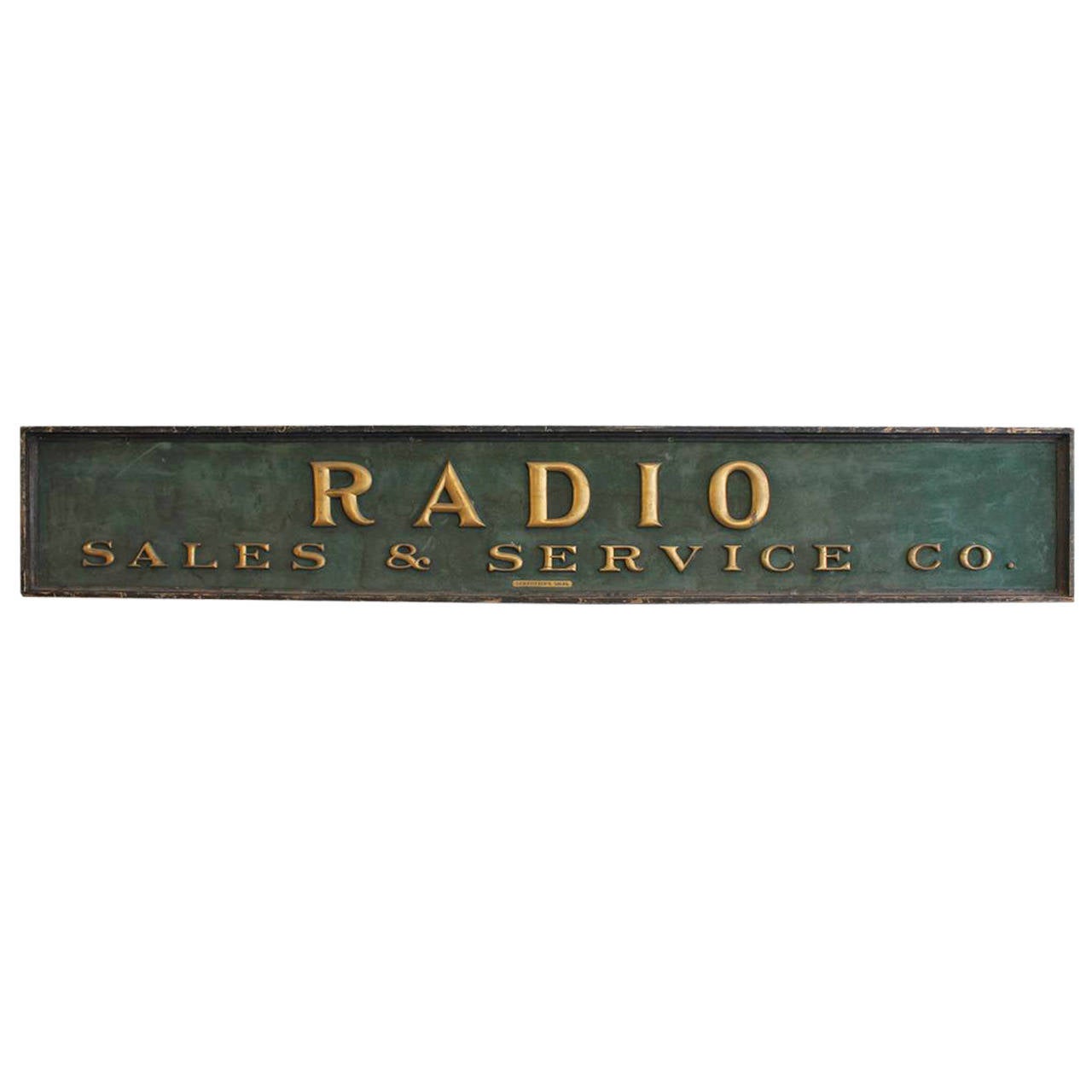 Large Antique Gold Leaf Letters "RADIO" Sign at 1stDibs