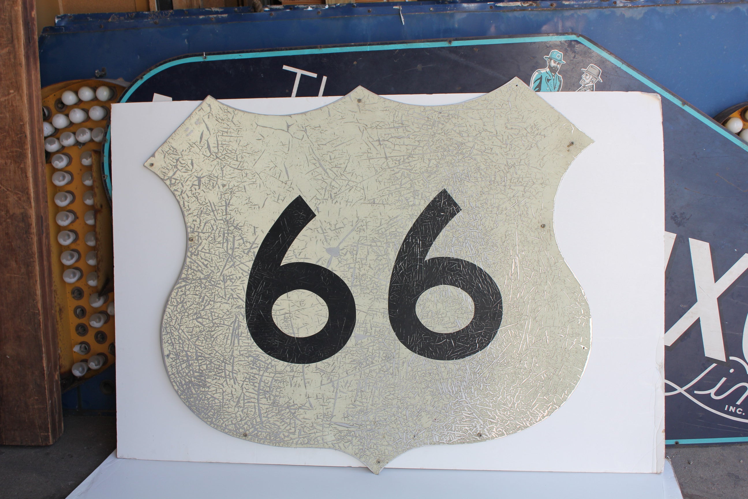Large Original Shield Route 66 Sign at 1stDibs