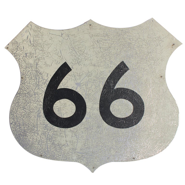 Large Original Shield Route 66 Sign at 1stDibs