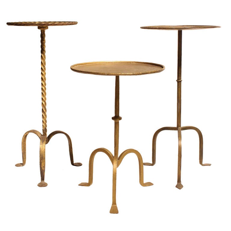 Collection Of 1940's Martini Gilded Hand Forged Tables at 1stDibs