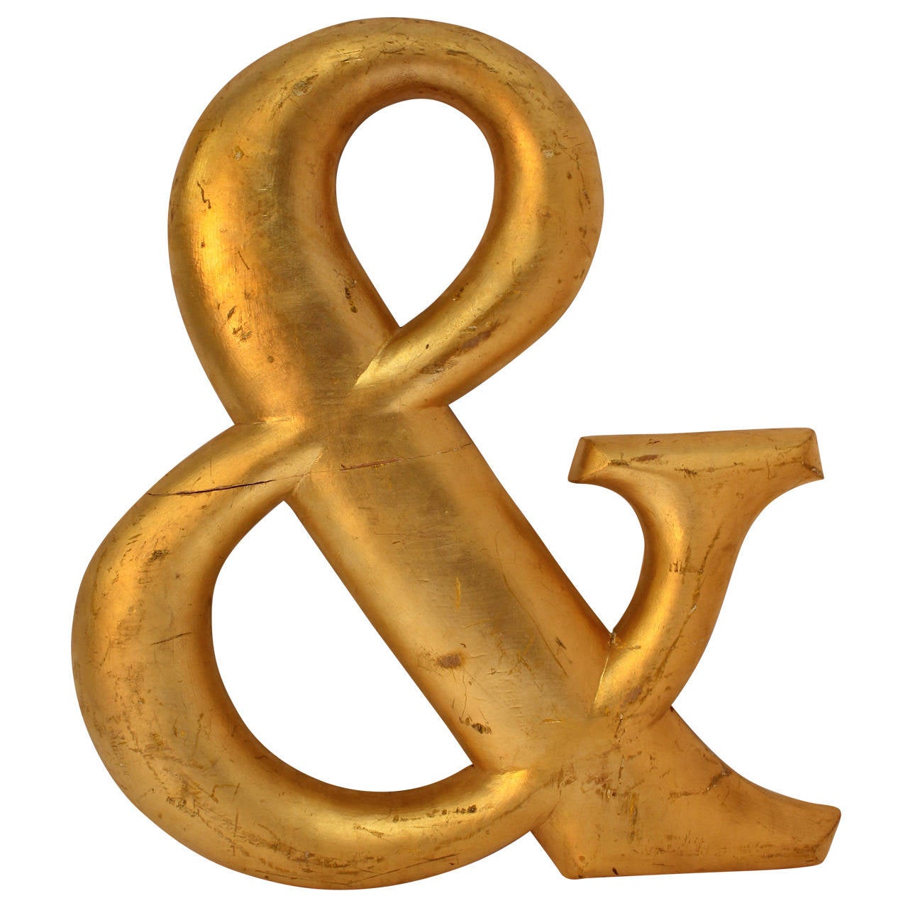 Large Antique Gold Leaf Wood Letter "&" at 1stDibs