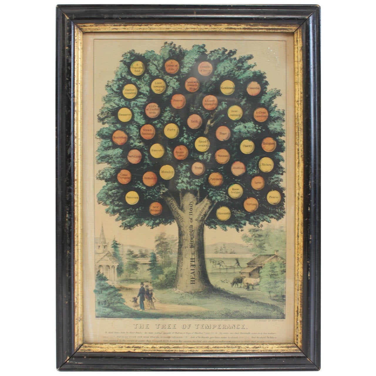 1800s Currier and Ives Lithograph "Tree of Temperance" at 1stDibs ...