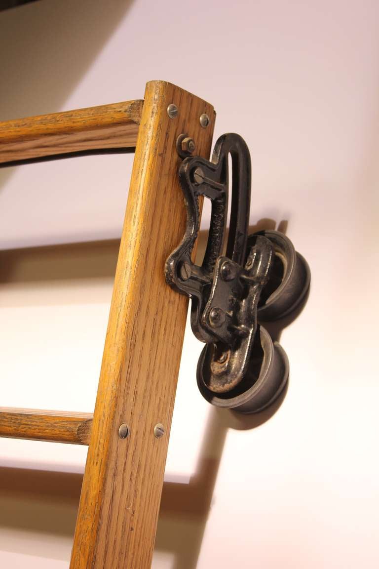 Antique American Oak Library Ladder at 1stDibs | antique library ...