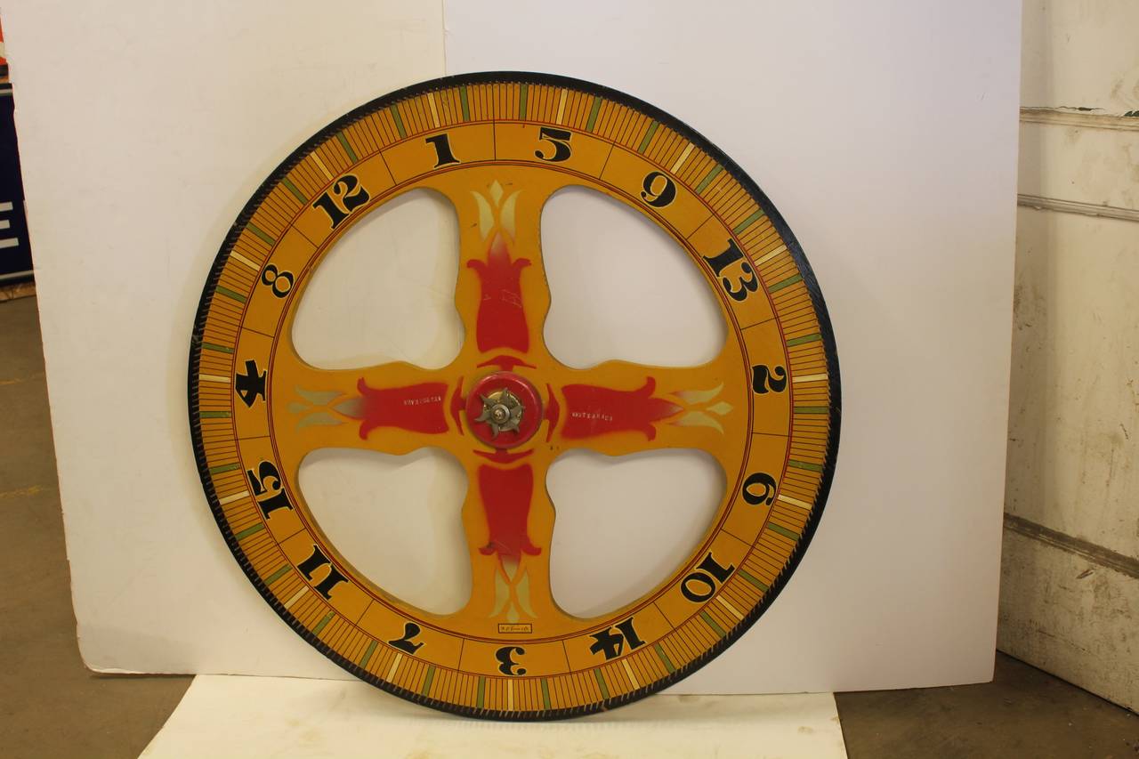 Large 1930s Game Wheel by Evans Company For Sale at 1stDibs