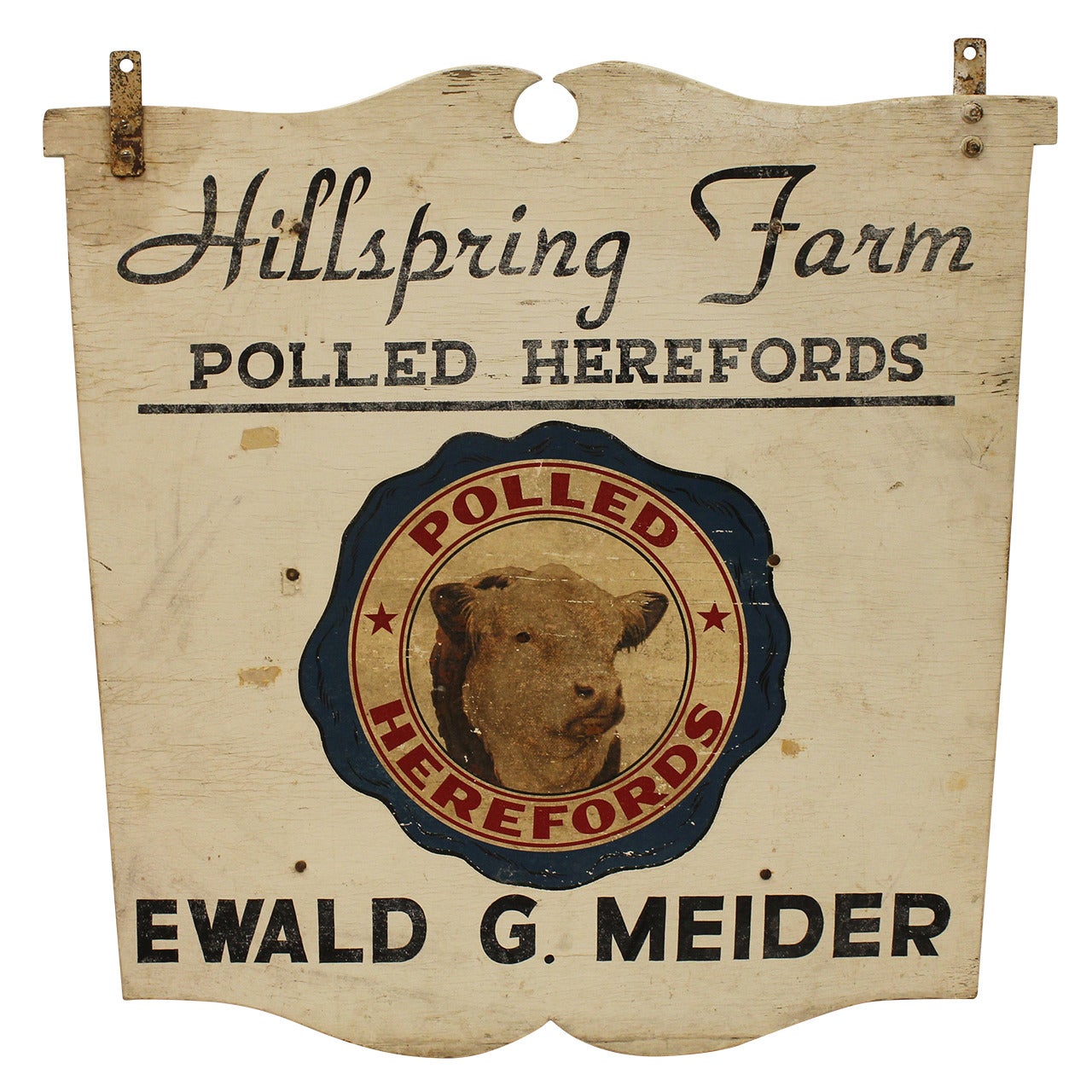 Vintage Wood Bull Hillspring Farm Sign For Sale at 1stDibs | vintage ...