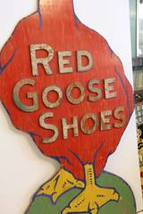 Antique Wood Red Goose Shoes Sign at 1stdibs
