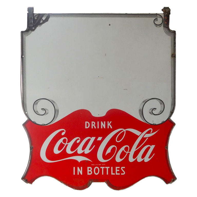 1940's Unusual Coca Cola porcelain sign with privilege panel at 1stDibs