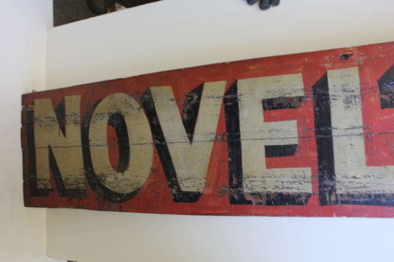 Antique Hand Painted Wooden Sign Novelties at 1stdibs