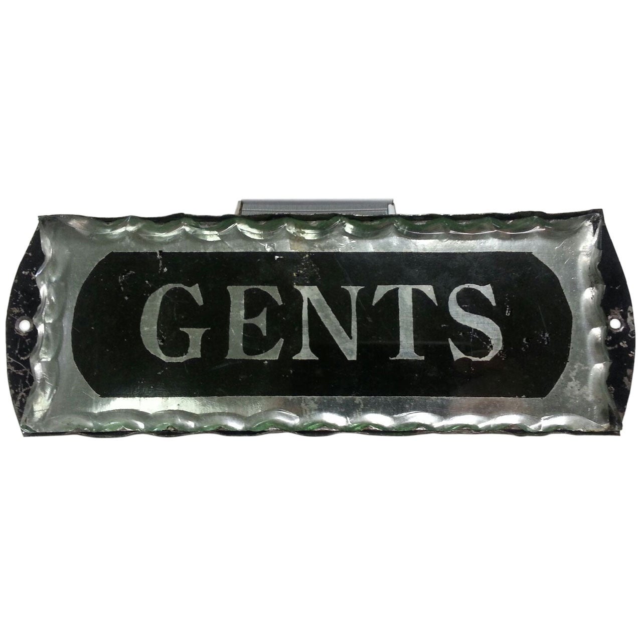 Antique Reverse Painted Glass Sign " Gents " at 1stDibs
