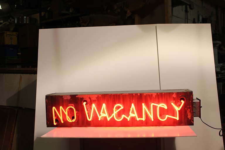 Vintage Neon One Sided " No Vacancy " Sign, Two Signs Available at 1stDibs