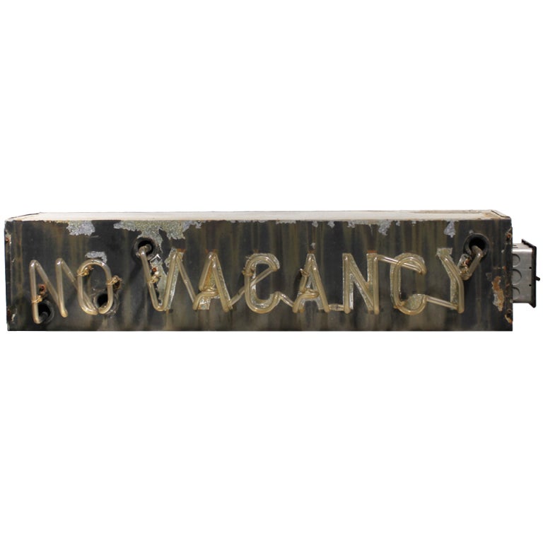 Vintage Neon One Sided " No Vacancy " Sign, Two Signs Available at 1stDibs