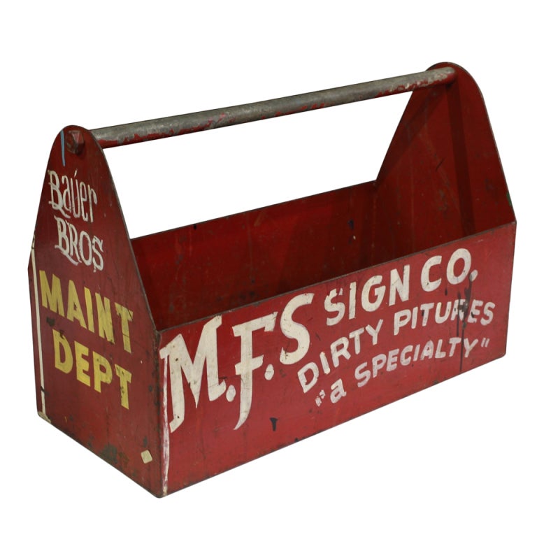 Folk Art Sign Painter's Tool Box at 1stDibs | sign painters tool box