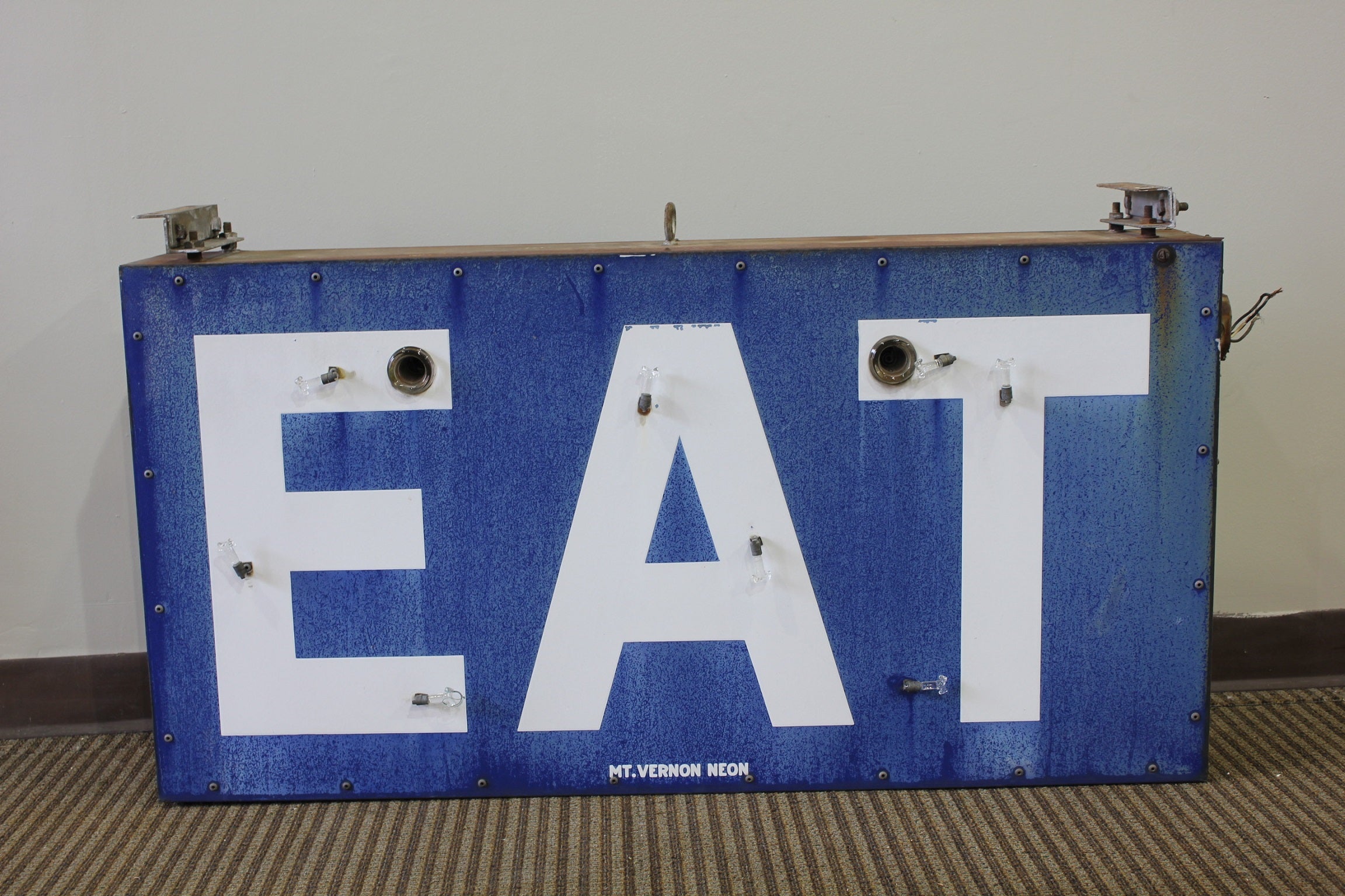 1930's Enameled Pre-Neon Can EAT Sign at 1stDibs