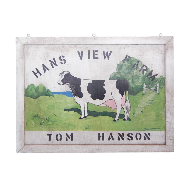 Vintage hand painted Farm Sign at 1stDibs