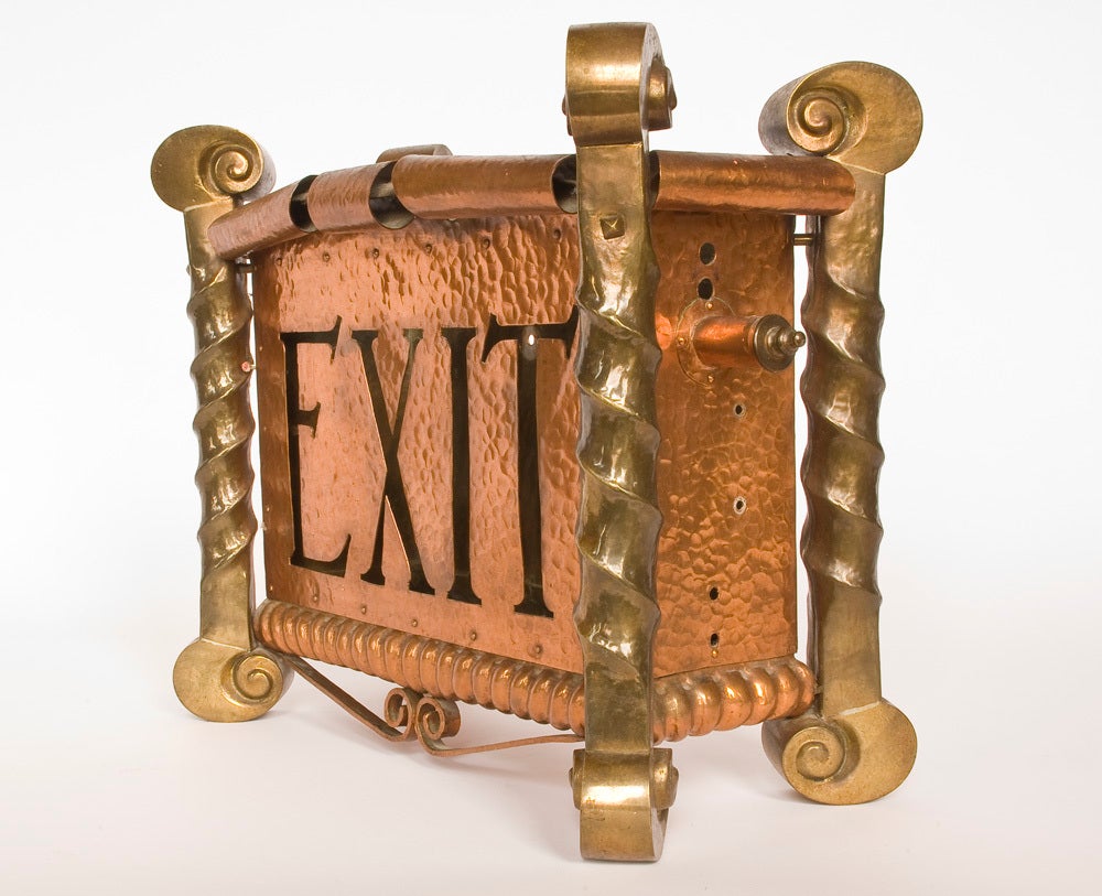 Early 1900's Copper Sign From Exit from Chicago Granada Theatre at 1stDibs