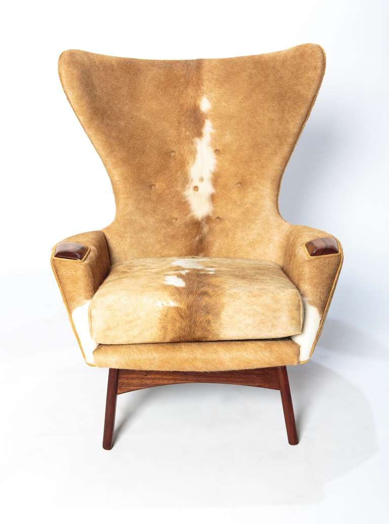 Adrian Pearsall Cowhide Wing Lounge Chair For Sale at 1stDibs