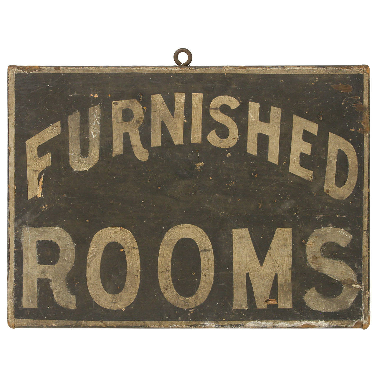 Antique Hotel Sign "Furnished Rooms" at 1stDibs