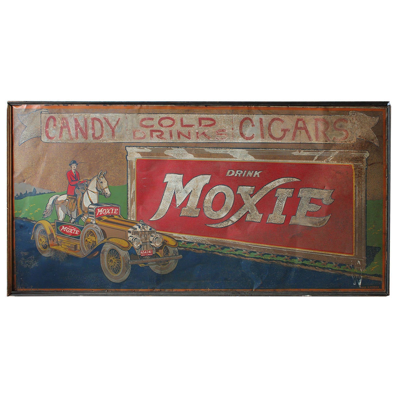 Rare 1933 Tin "Moxie" Sign at 1stDibs | moxie signs, vintage moxie sign