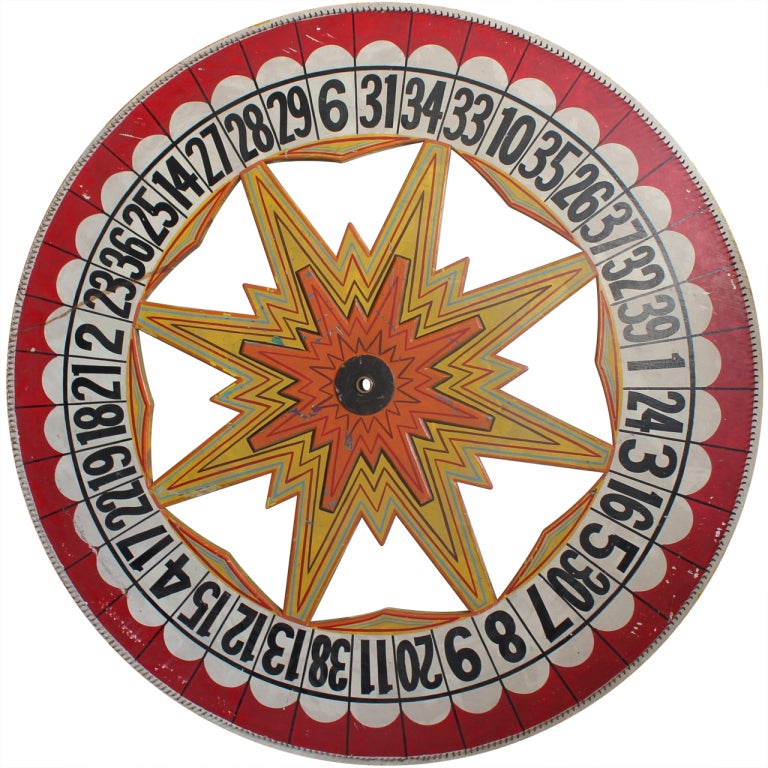 Antique 6ft Tall Double Sided Game Wheel at 1stDibs