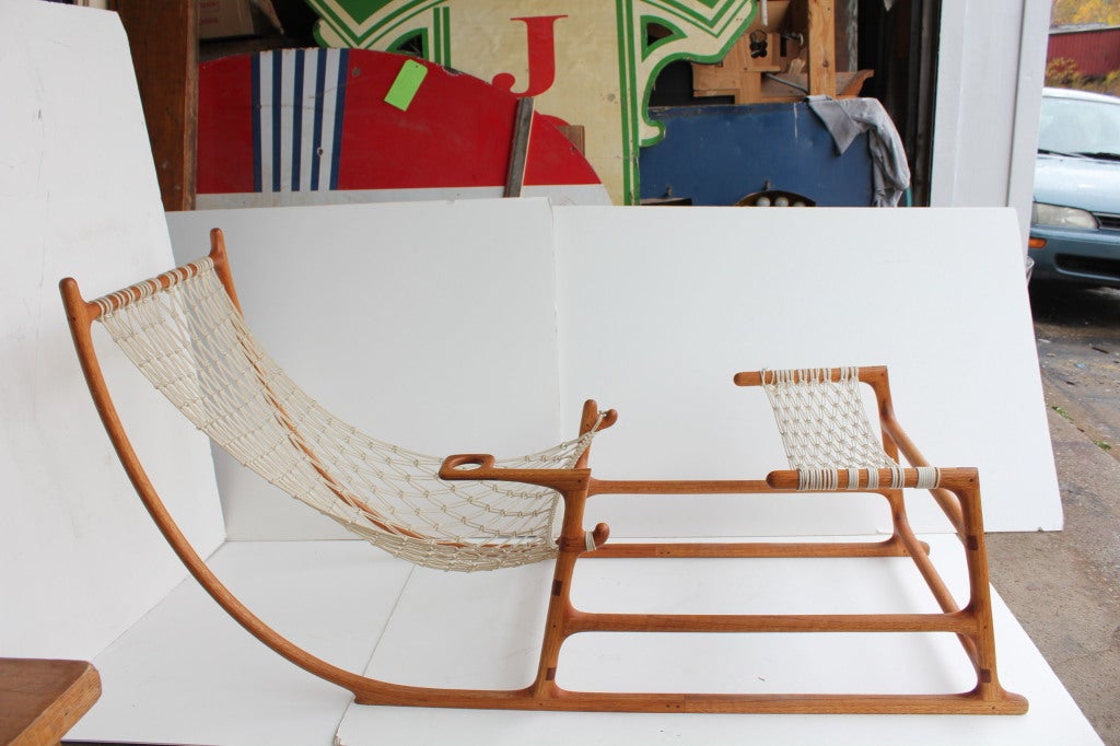 Mid Century Teak Hammock chair at 1stDibs