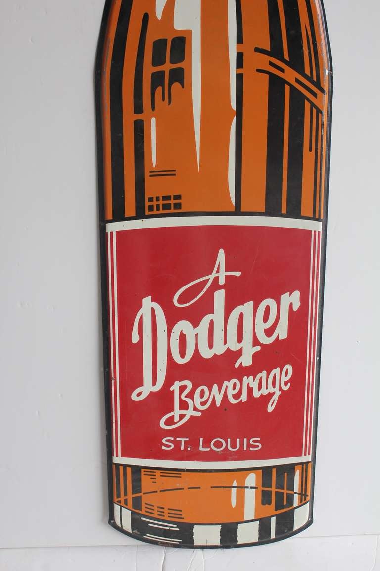 Over Sized 1950's Advertising Sign For Dodger Beverage at 1stDibs ...