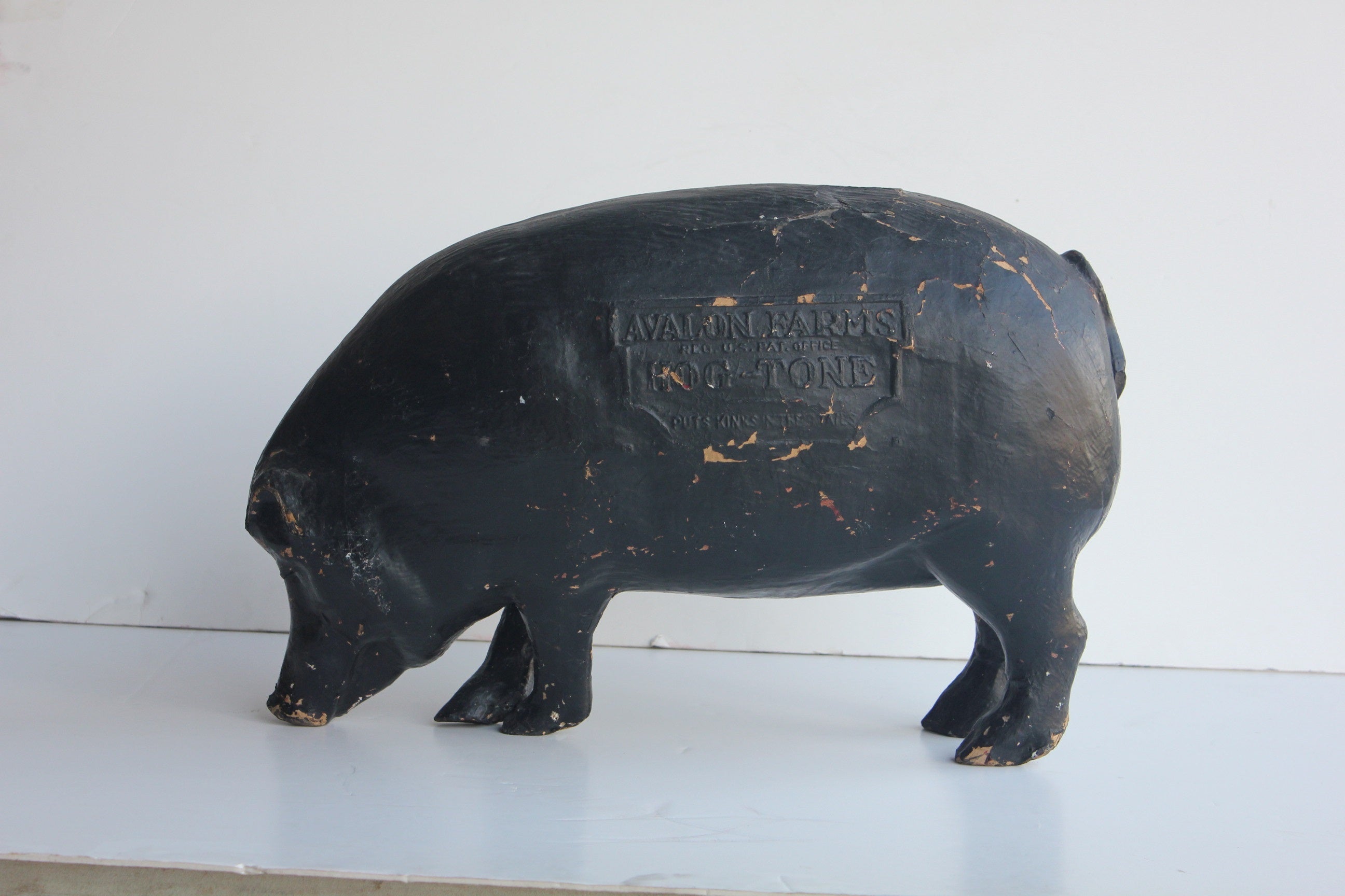 Antique Life Size Paper Mache Advertising Sign Avalon Farms at 1stDibs