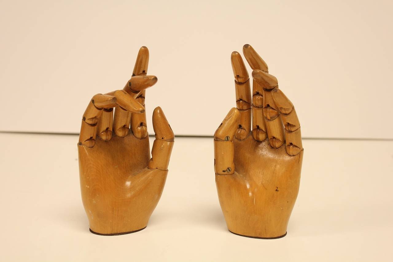 1930's Articulated Wooden Hands at 1stDibs