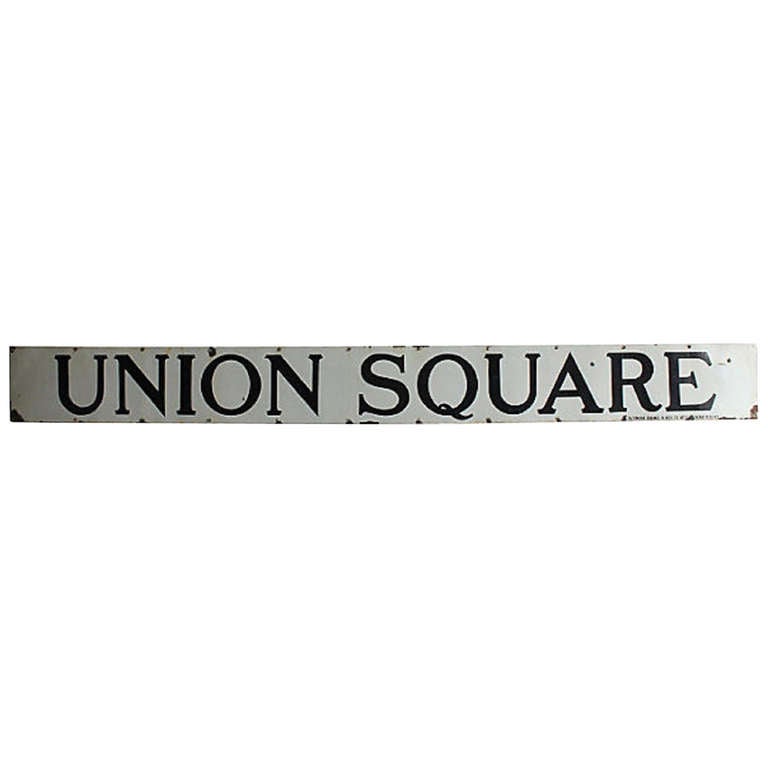 Porcelain NYC Destination Sign, "Union Square" at 1stDibs